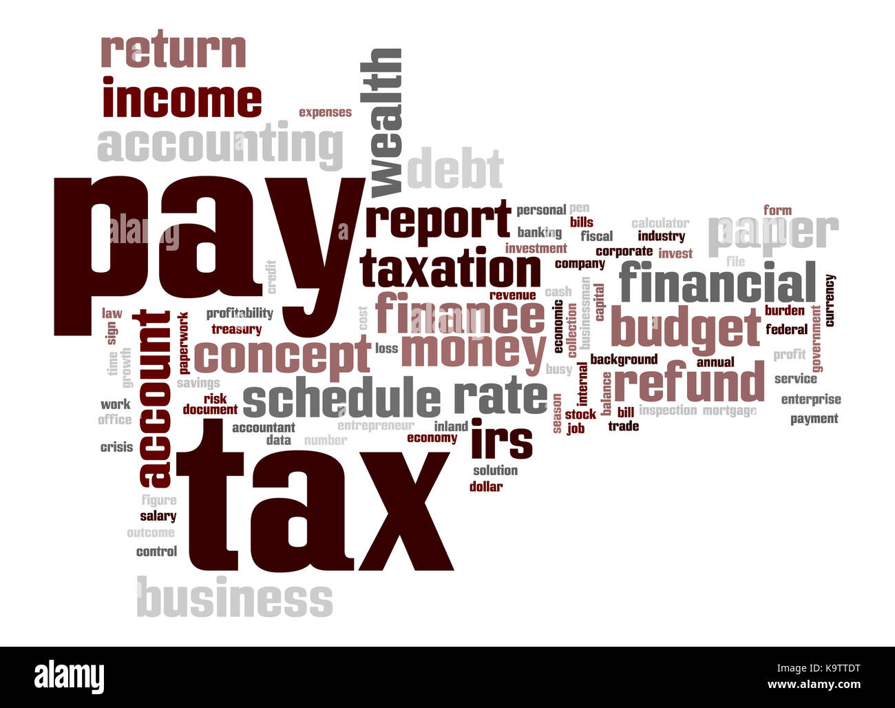 Pay tax word cloud Stock Photo - Alamy