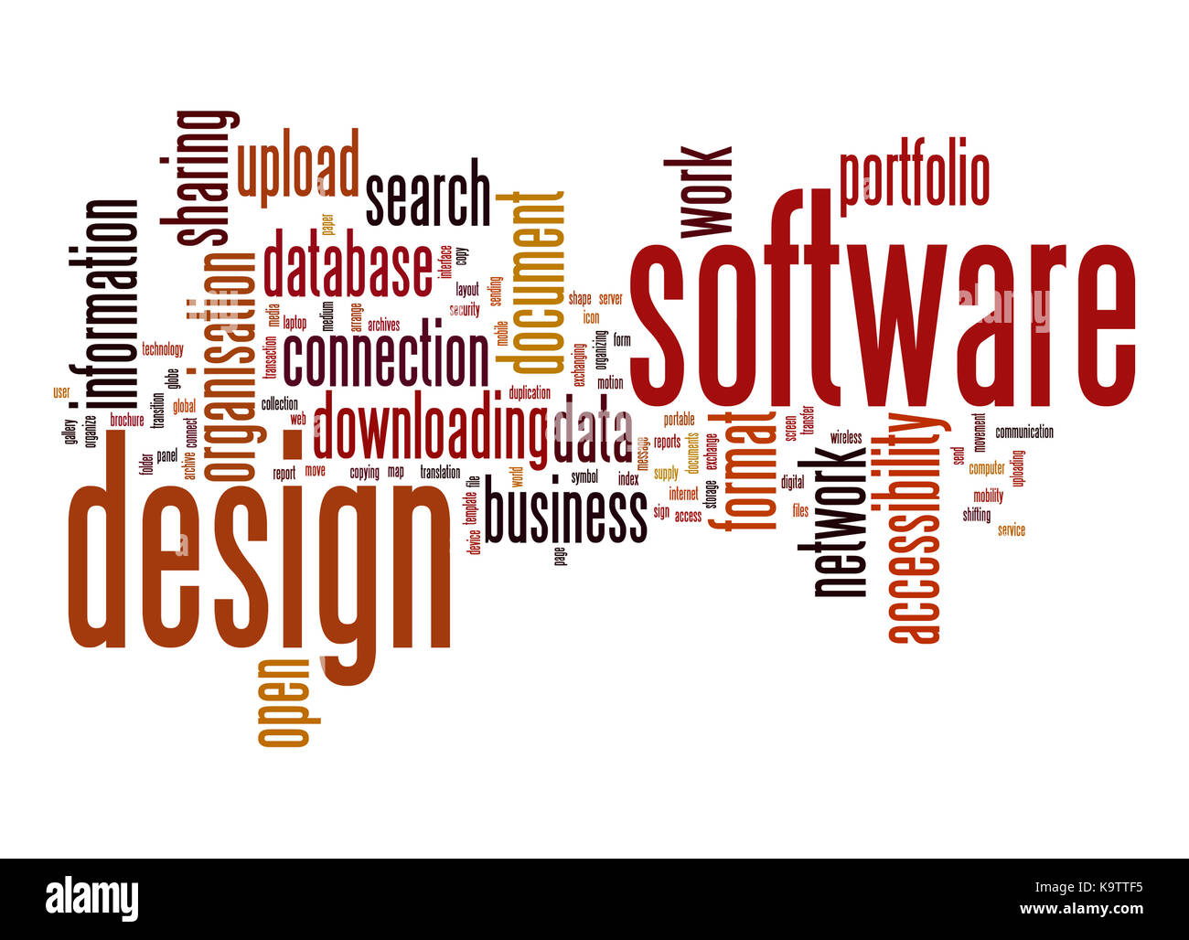 Software design word cloud Stock Photo - Alamy