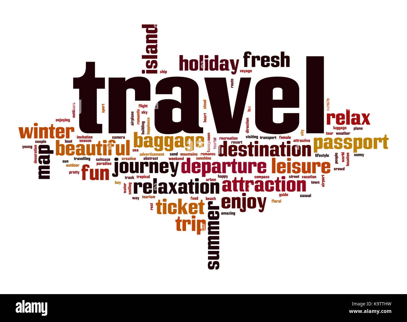 Travel word cloud Stock Photo - Alamy
