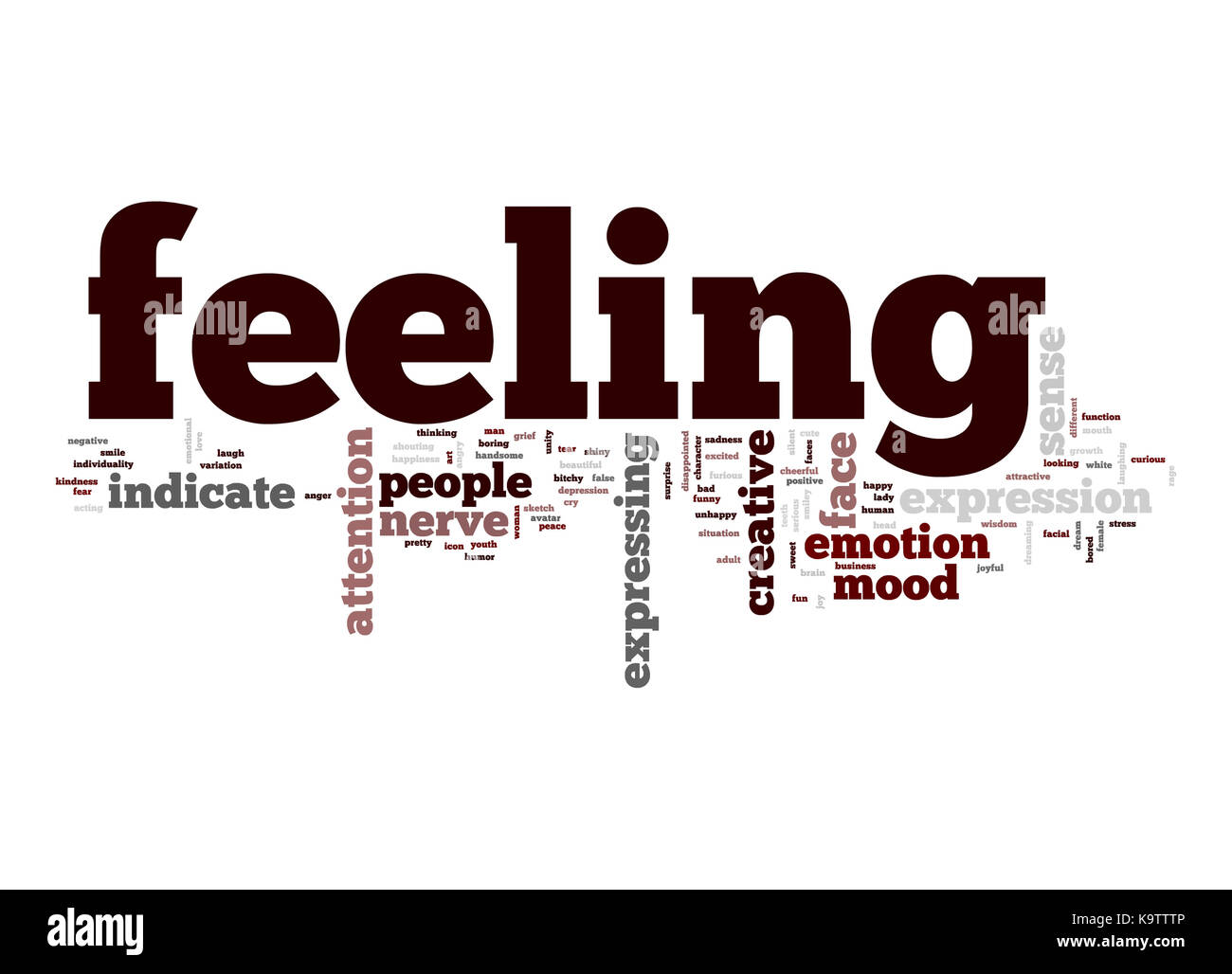 Feeling word cloud Stock Photo - Alamy