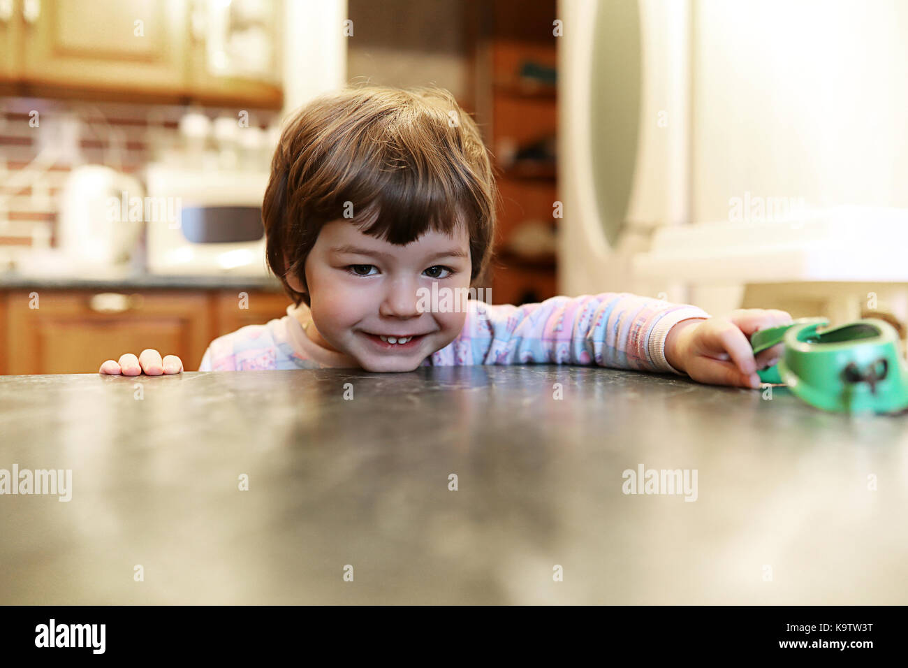 kid smiling and have fun white background Stock Photo - Alamy