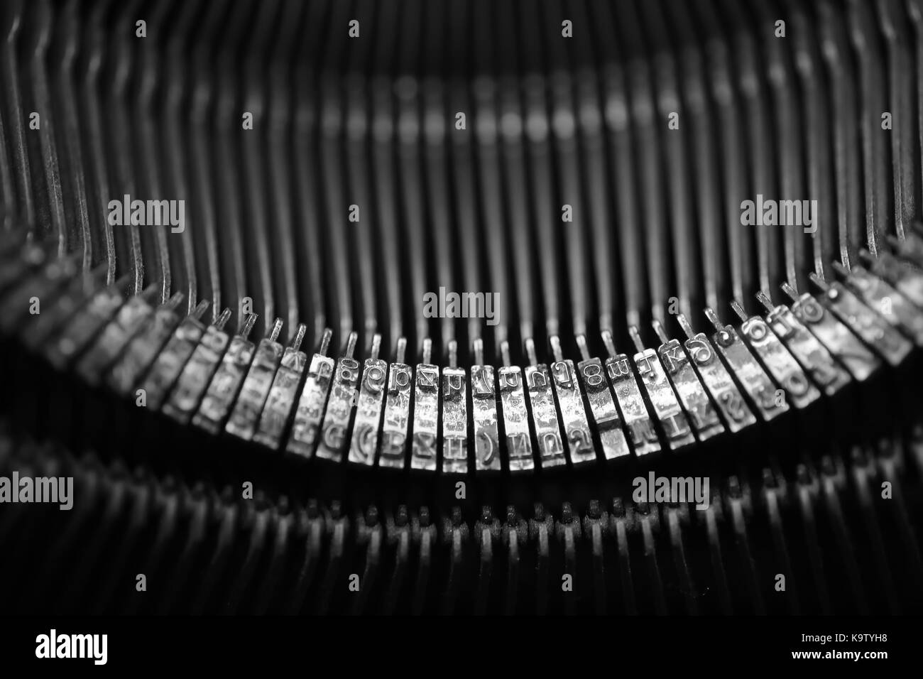 Different small metal elements of an old typewriter Stock Photo - Alamy