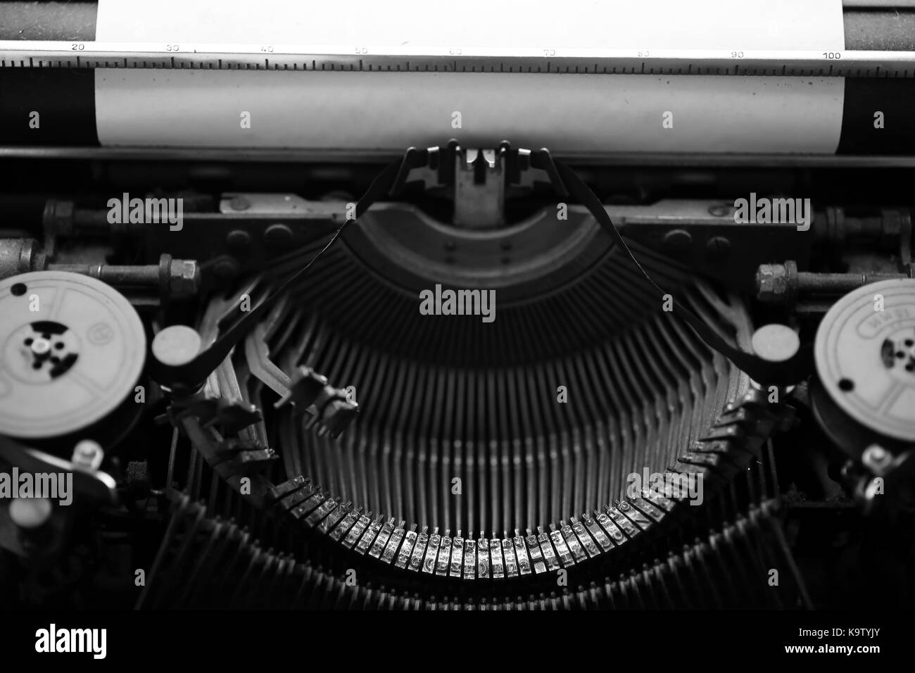 Different small metal elements of an old typewriter Stock Photo - Alamy