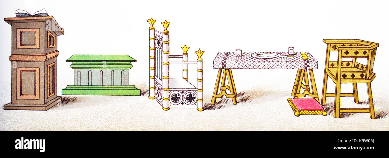 The items pictured here date to Europe in 1200-1300. From left to right ...