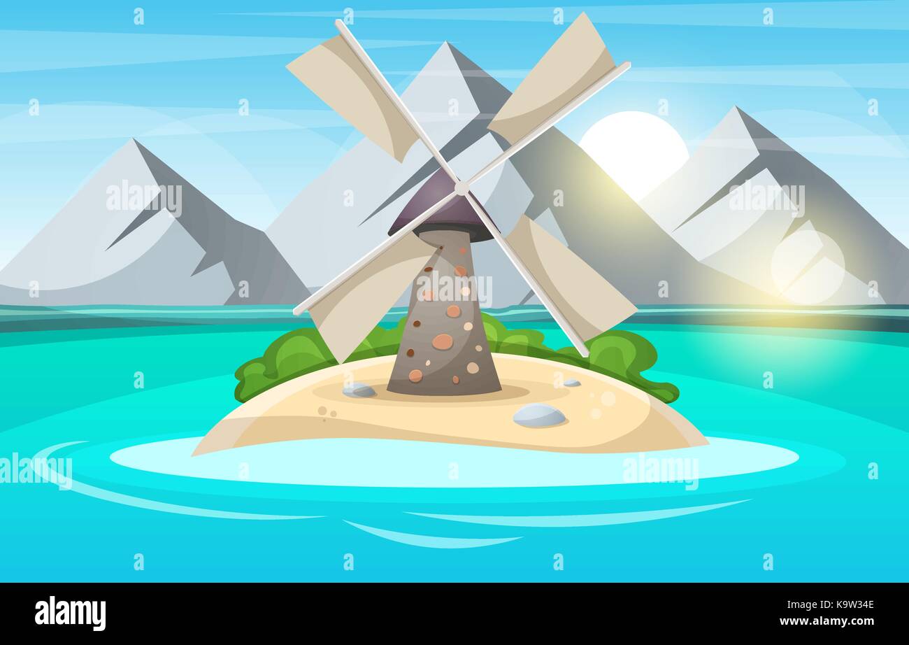Clipart illustration cartoon windmill hi-res stock photography and ...