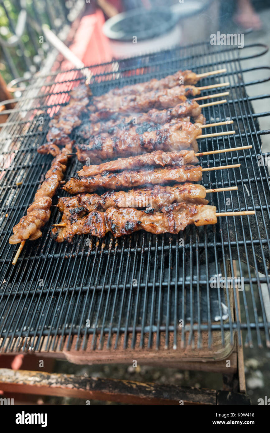 Outdoor barbeque natural cooking meat bbq Stock Photo - Alamy