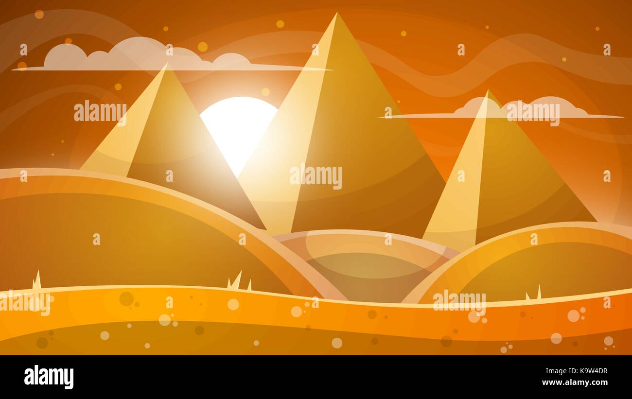 Desert landscape. Pyramid and sun Stock Vector Image & Art - Alamy