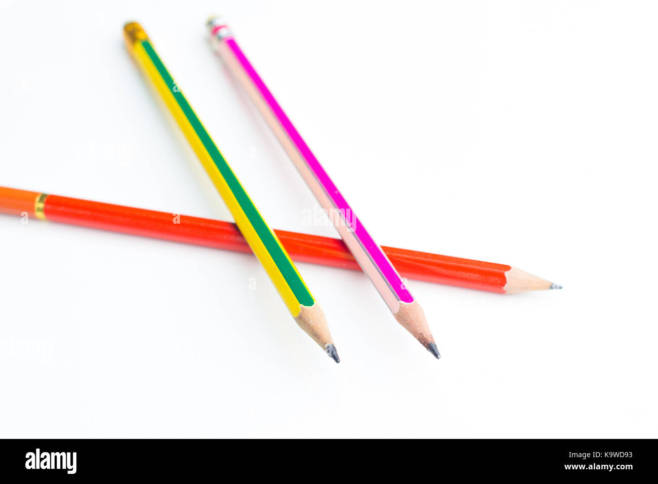 pencil and rubber isolated on white background Stock Photo - Alamy