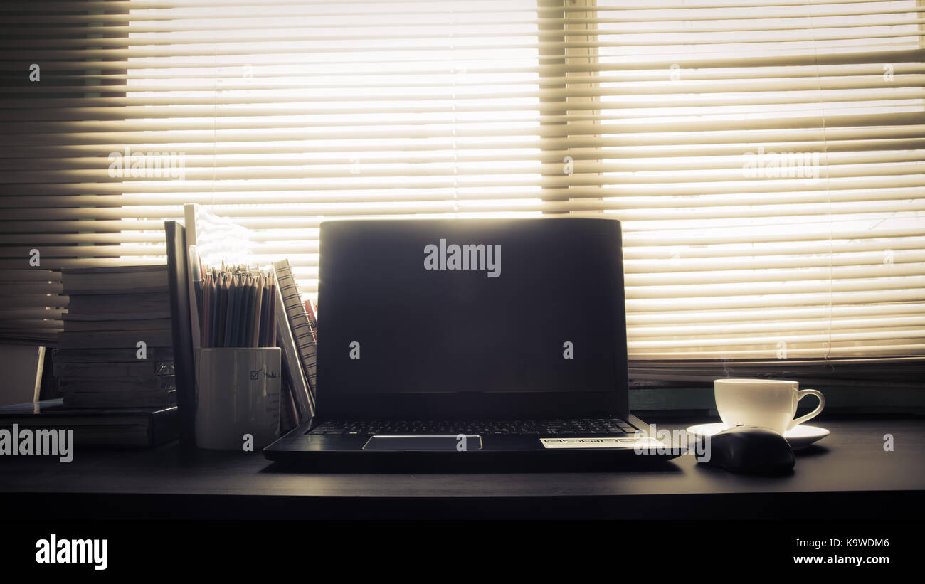 notebook on the desk, image Vintage style Stock Photo - Alamy