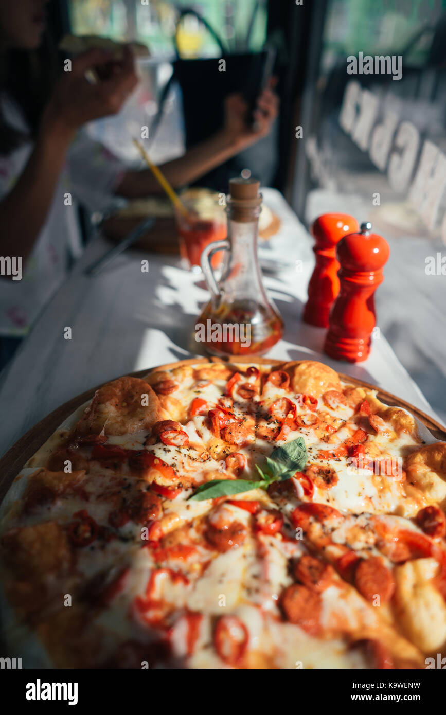 Pizza on the table Stock Photo - Alamy