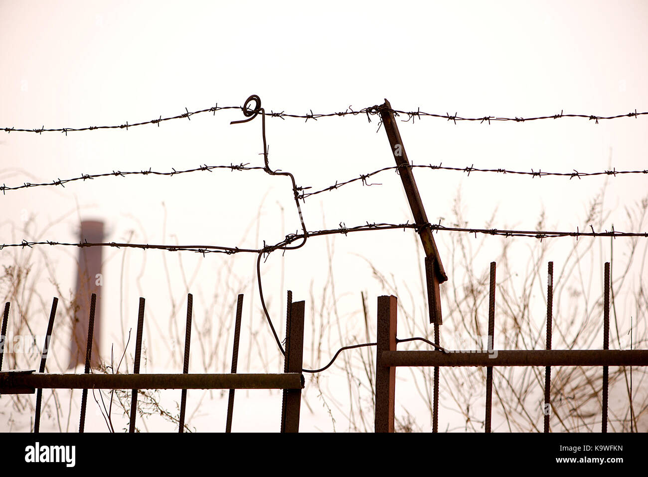 Railing Railings Barrier Fencing Wire Fence High Resolution Stock ...