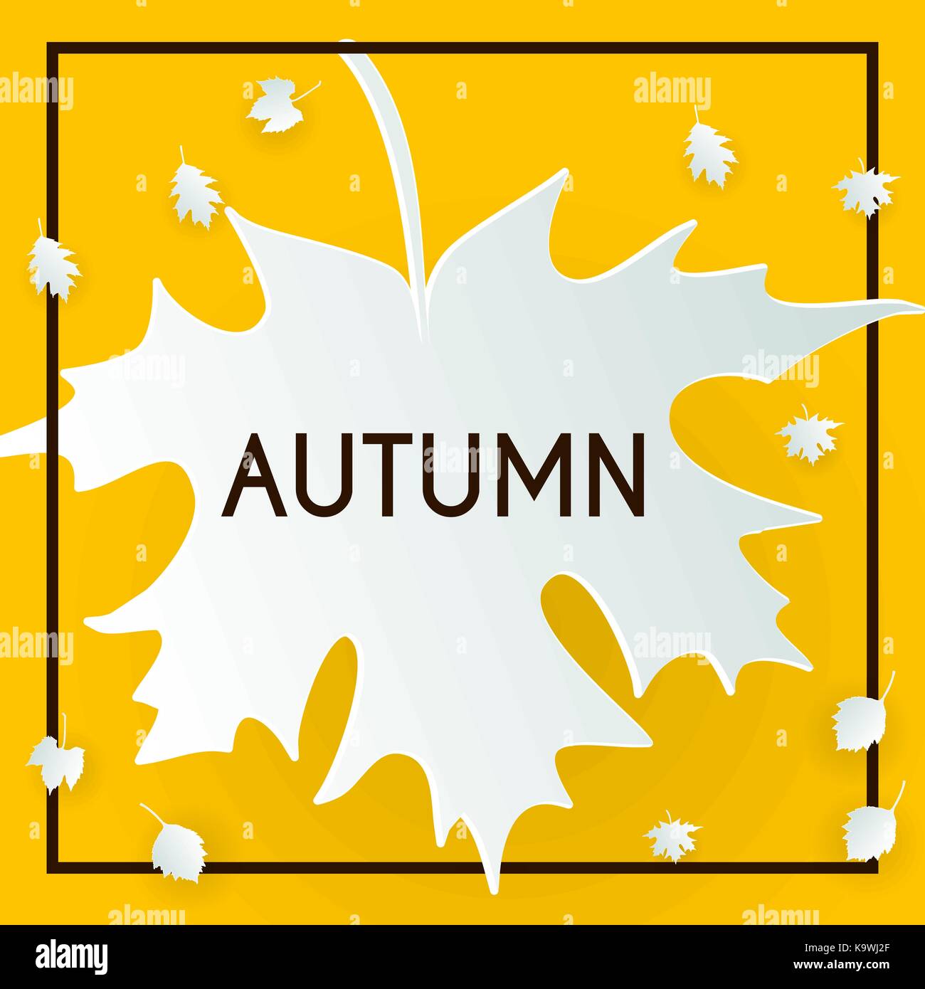 Abstract Vector Illustration Background with Falling Autumn Leaves ...