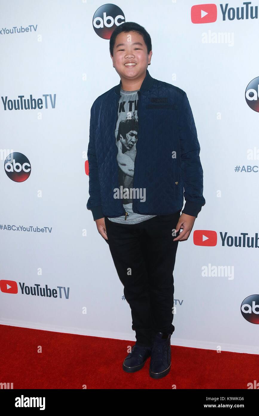 New York, NY, USA. 23rd Sep, 2017. Hudson Yang at YouTube TV & ABC ...