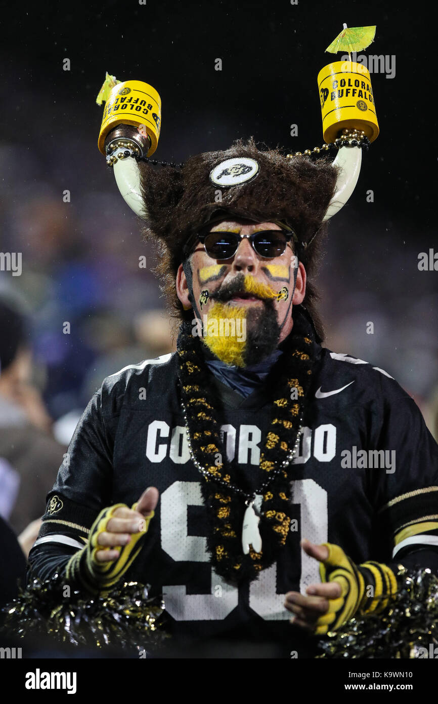 September 23, 2017: A Colorado fan tries to fire up the crowd during ...