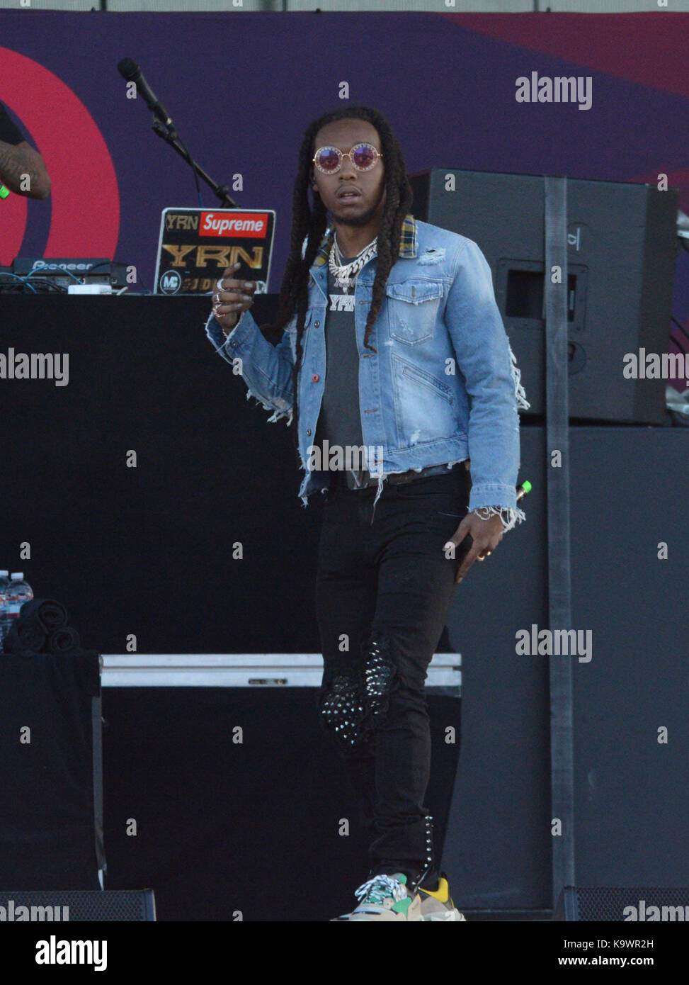 Las Vegas, Nevada, USA. 24th Sep, 2017. Takeoff of the Rap group Migos performs at the 2017 ...