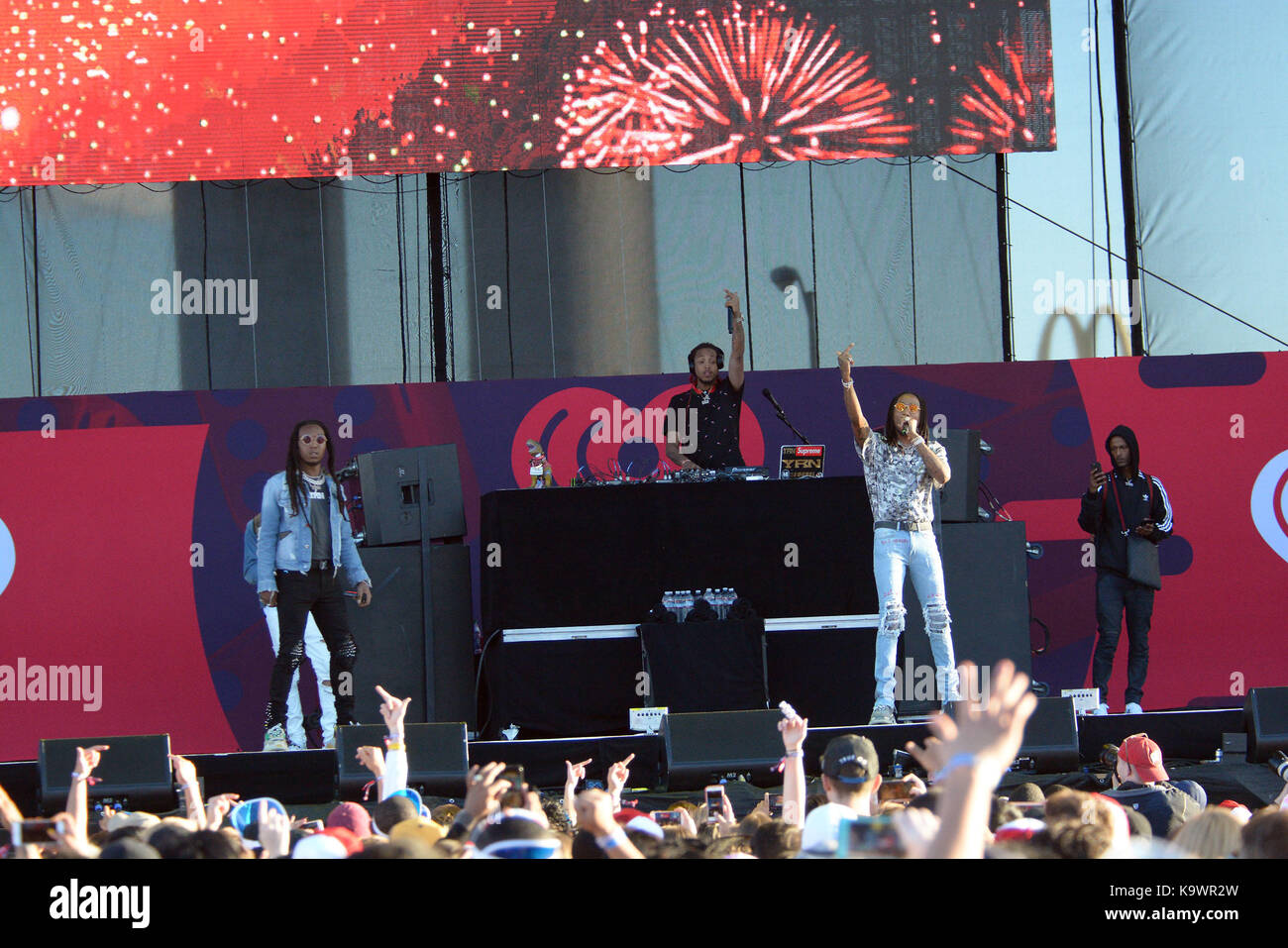 Las Vegas, Nevada, USA. 24th Sep, 2017. Rap group The Migos perform at ...