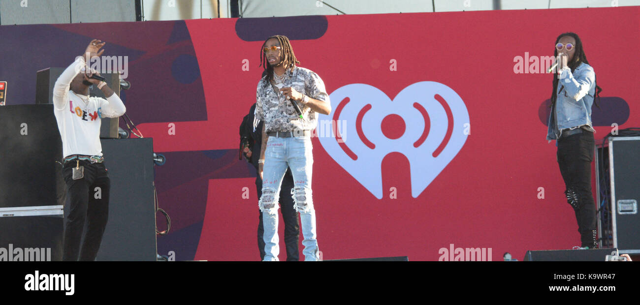 Las Vegas, Nevada, USA. 24th Sep, 2017. Rap group The Migos perform at ...