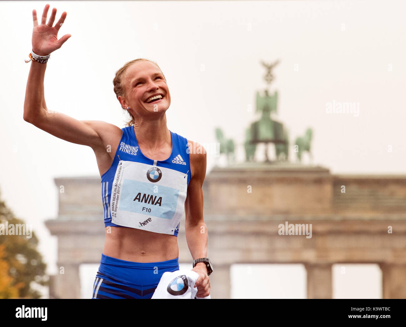 Berlin, Germany. 24th Sep, 2017. Anna Hahner from Germany celebrates ...