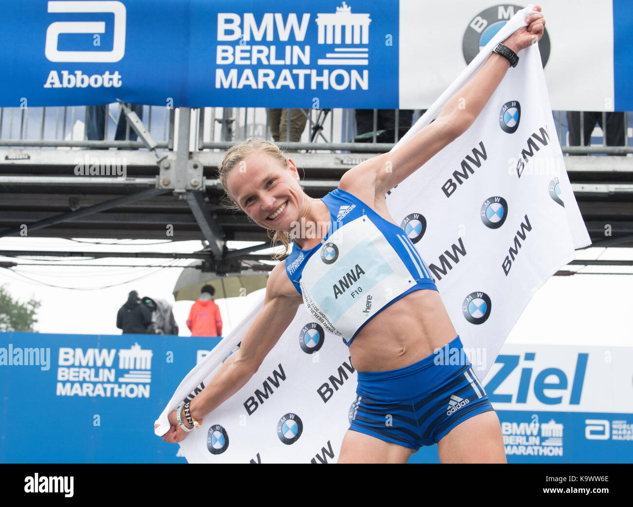 Berlin, Germany. 24th Sep, 2017. Anna Hahner from Germany celebrates ...