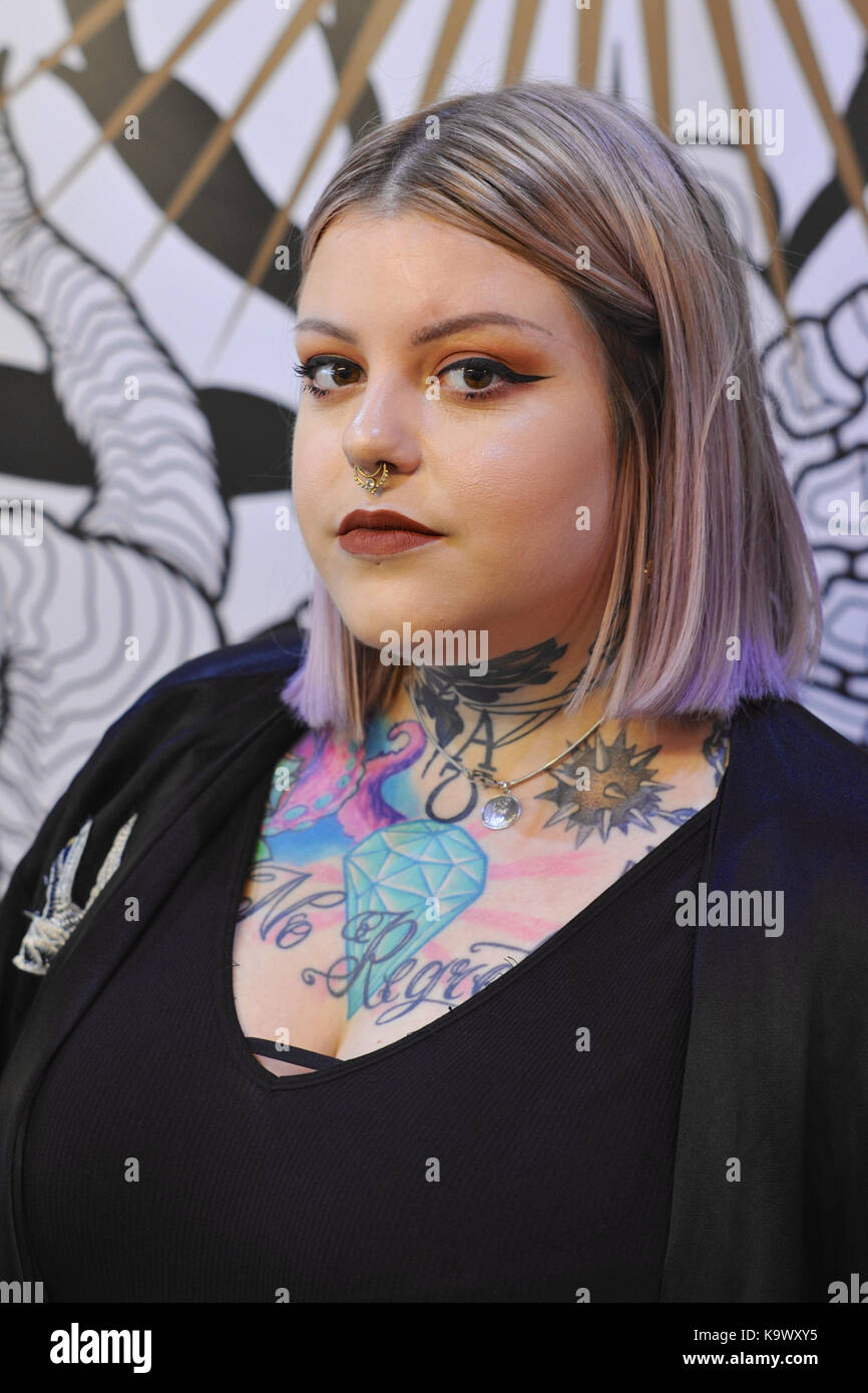 Tattooed and pierced woman hi-res stock photography and images - Alamy