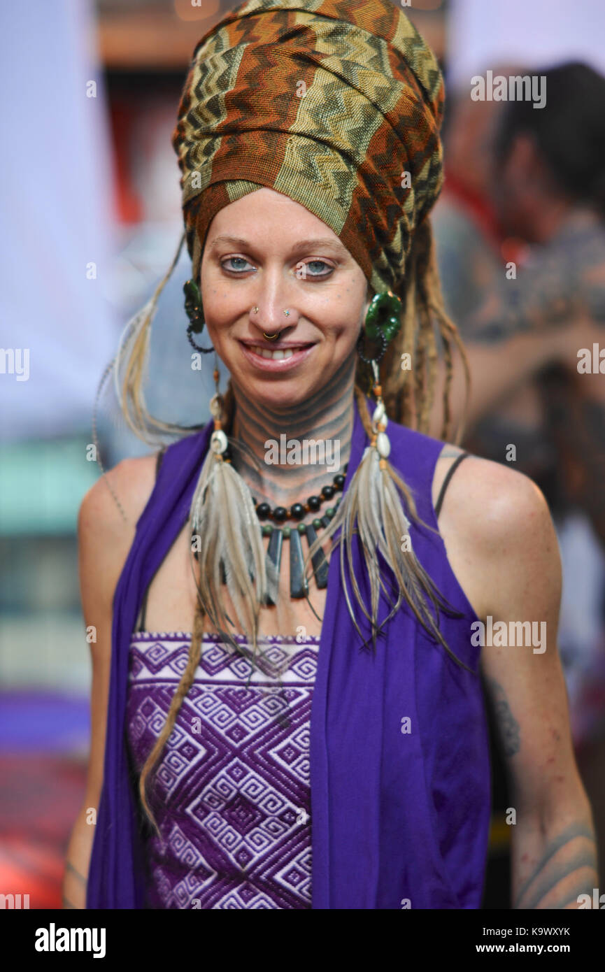 Tattooed and pierced woman hi-res stock photography and images - Alamy