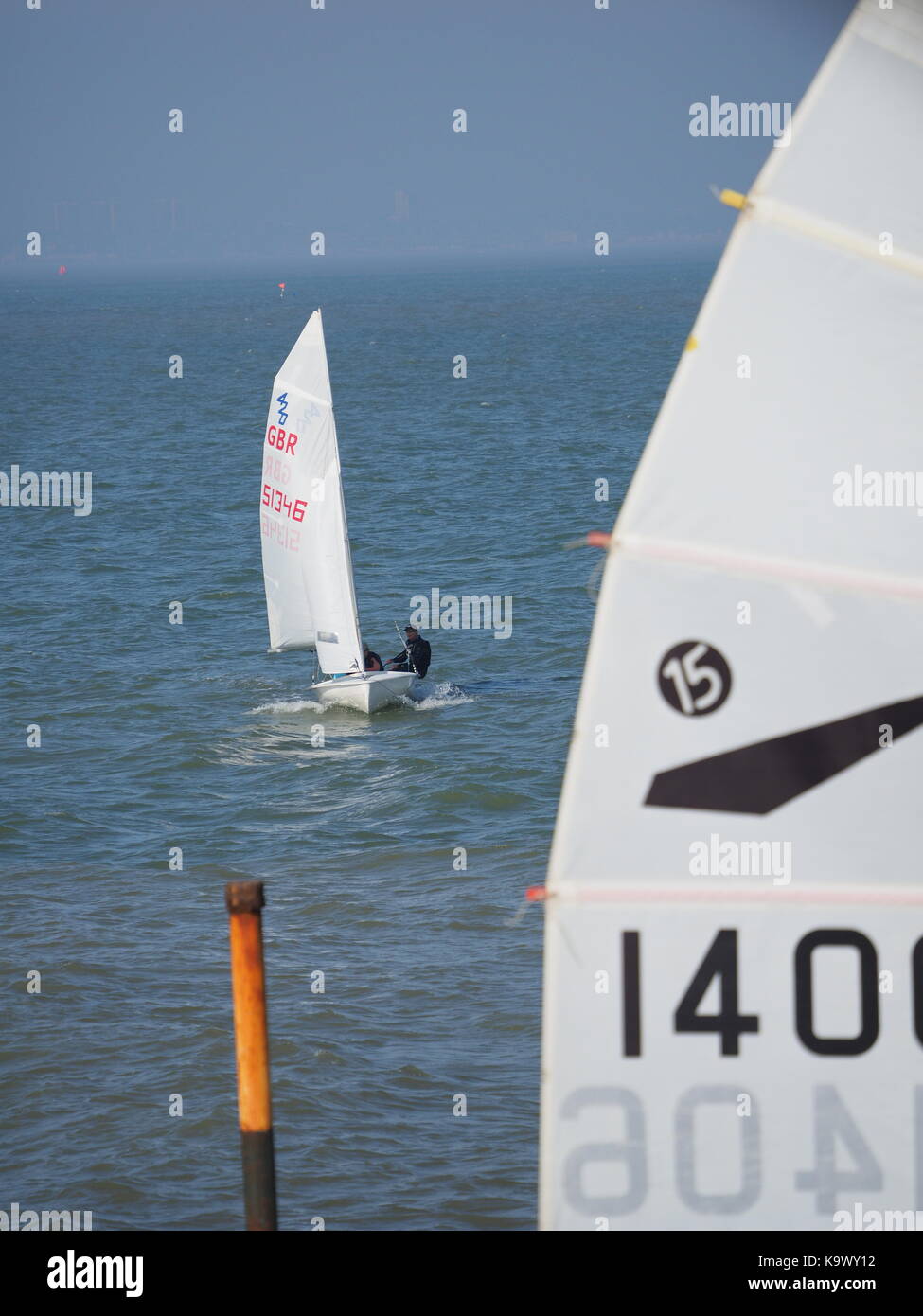 A 420 class sailing dinghy Stock Photo - Alamy