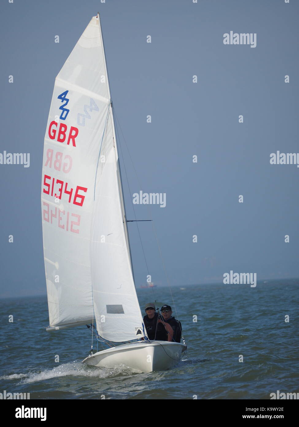 A 420 class sailing dinghy Stock Photo - Alamy