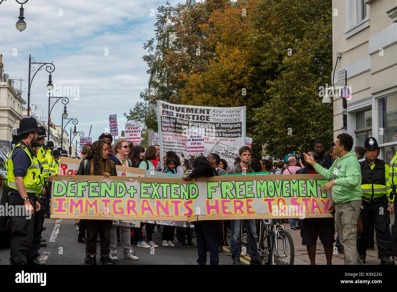 September 24, 2017 - People took to the streets, including anti-racists ...
