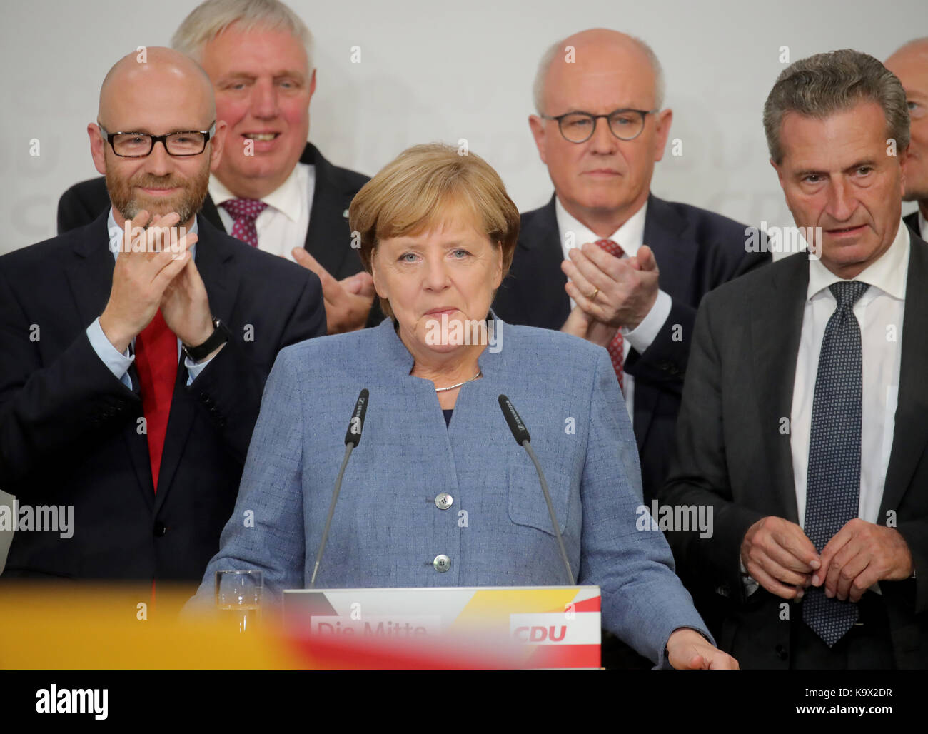 Berlin, Germany. 24th Sep, 2017. German Chancellor Angela Merkel (CDU ...