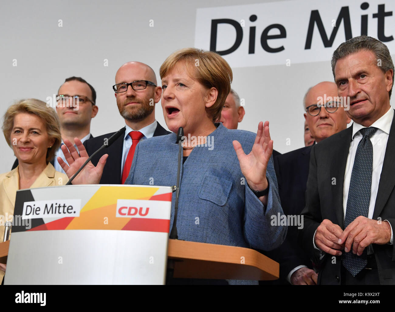 Berlin, Germany. 24th Sep, 2017. German Chancellor Angela Merkel (CDU ...