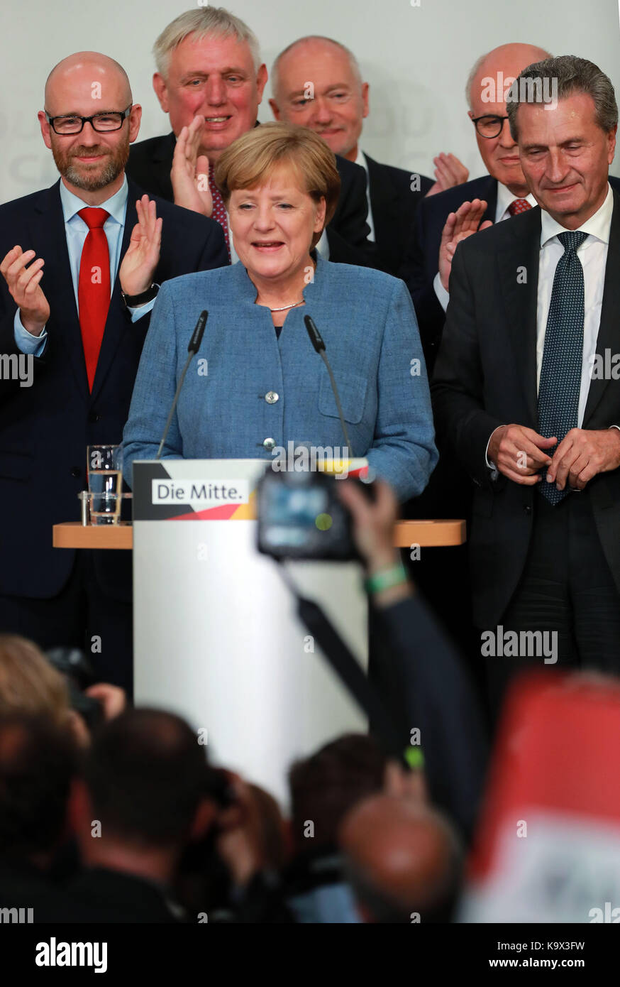 Berlin, Germany. 24th Sep, 2017. German sitting Chancellor Angela ...