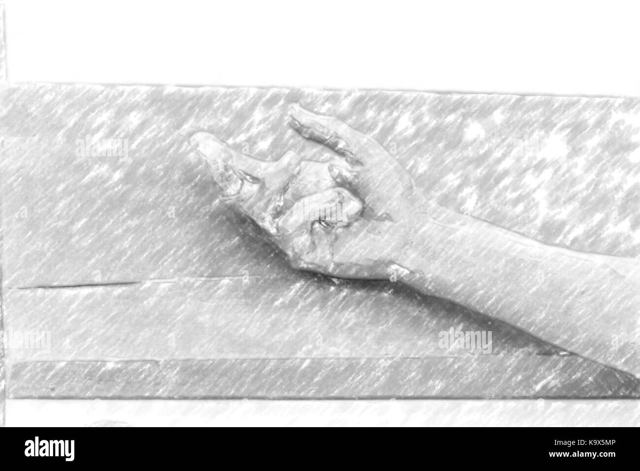 nailed hand, detail of sculpture of the Crucifixion of Jesus Christ Stock Photo - Alamy