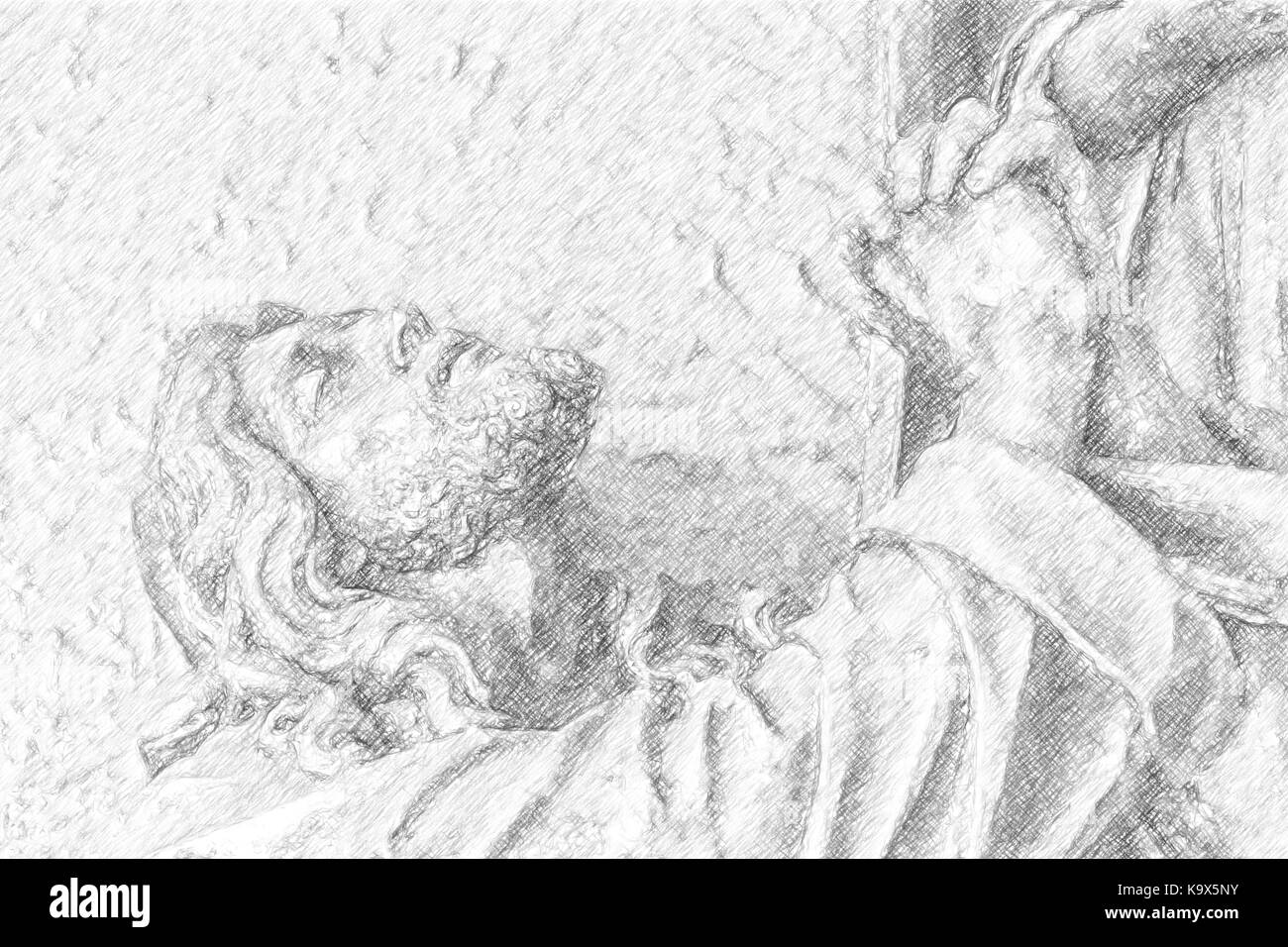 Jesus Christ with praying hands Stock Photo - Alamy