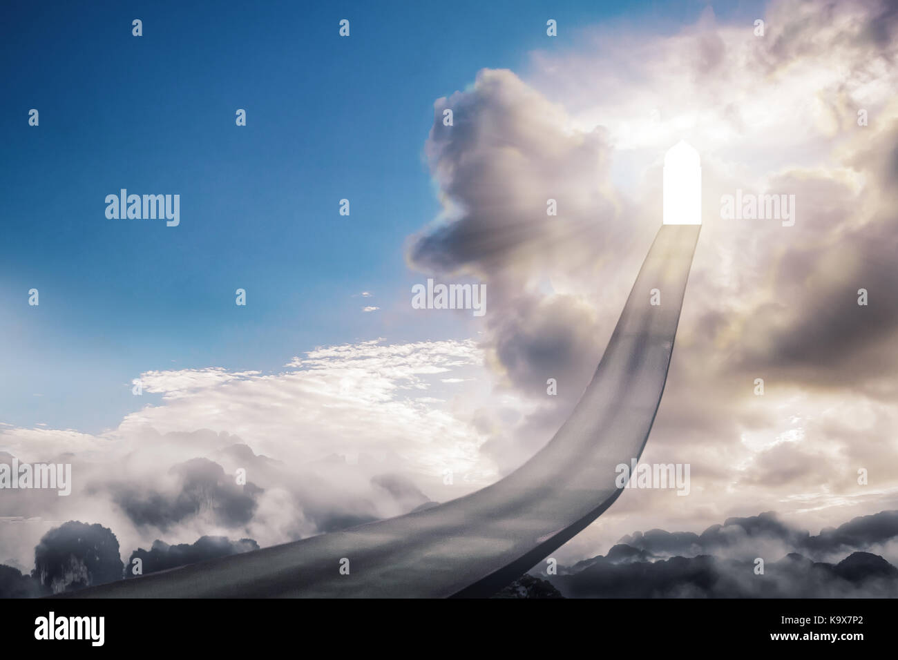 Gate of life OR The path to heaven Imaginative concept. Use Islamic ...