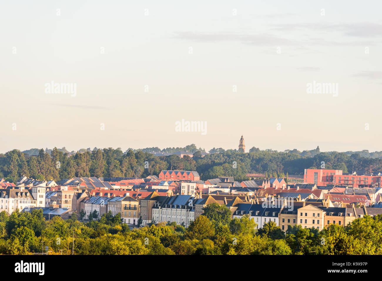 Morning view of Northampton Town cityscape Upton England, UK Stock ...