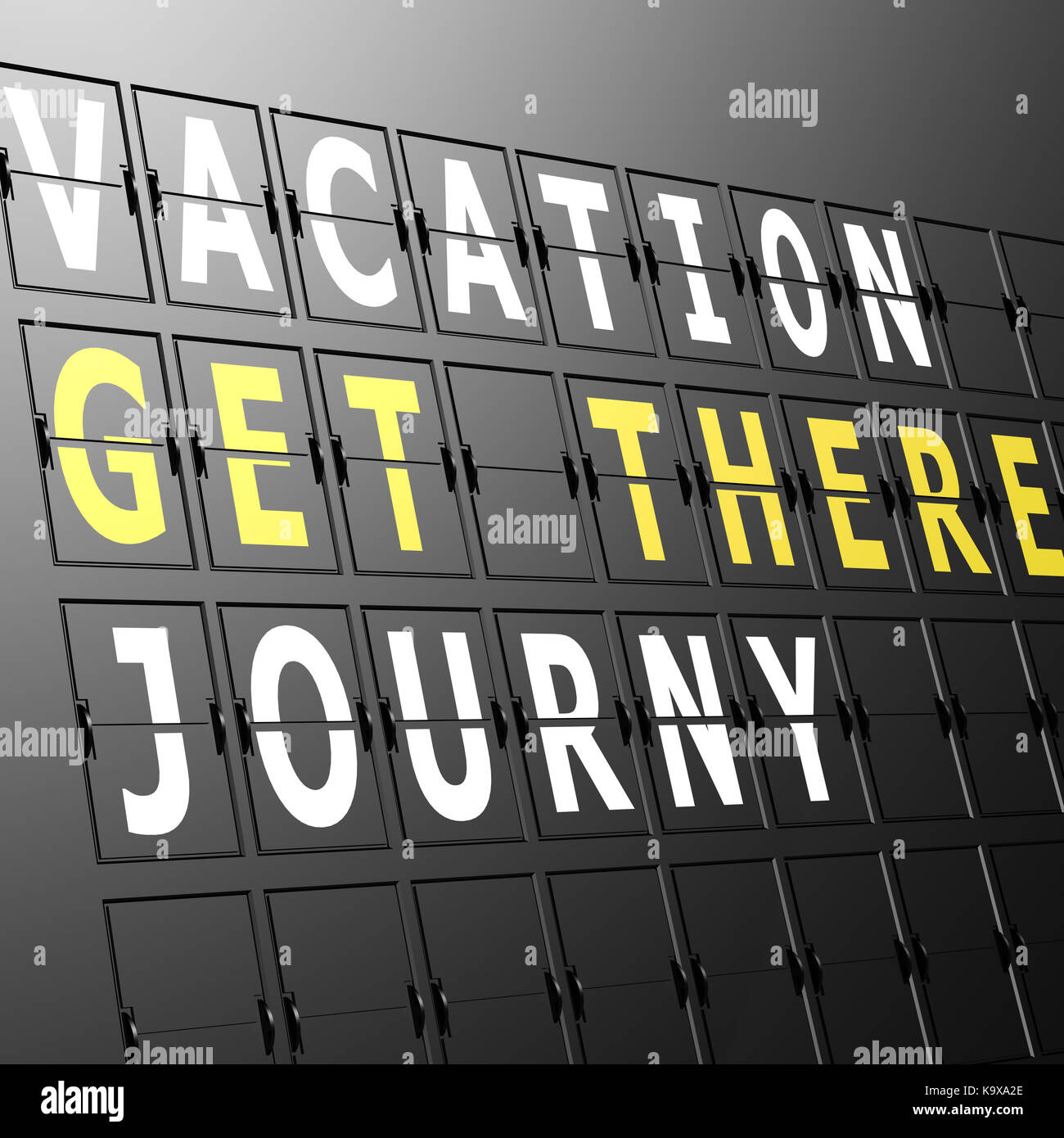 Airport display get there Stock Photo - Alamy