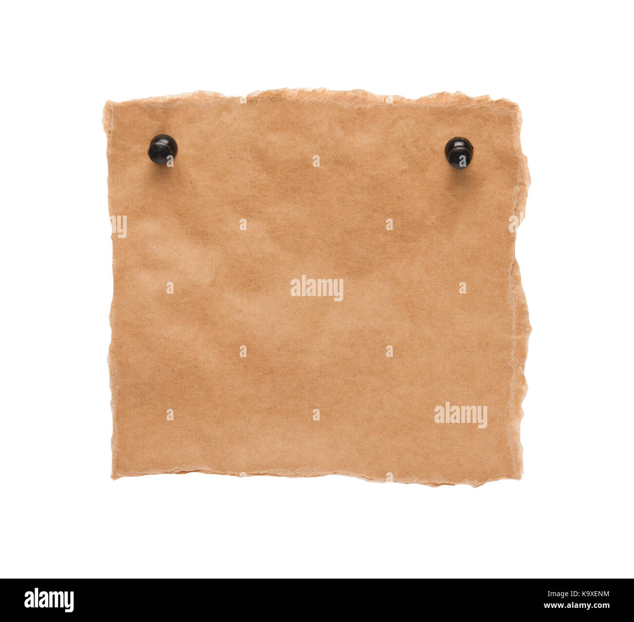 Brown paper with a paper clip isolated on white background Stock Photo ...