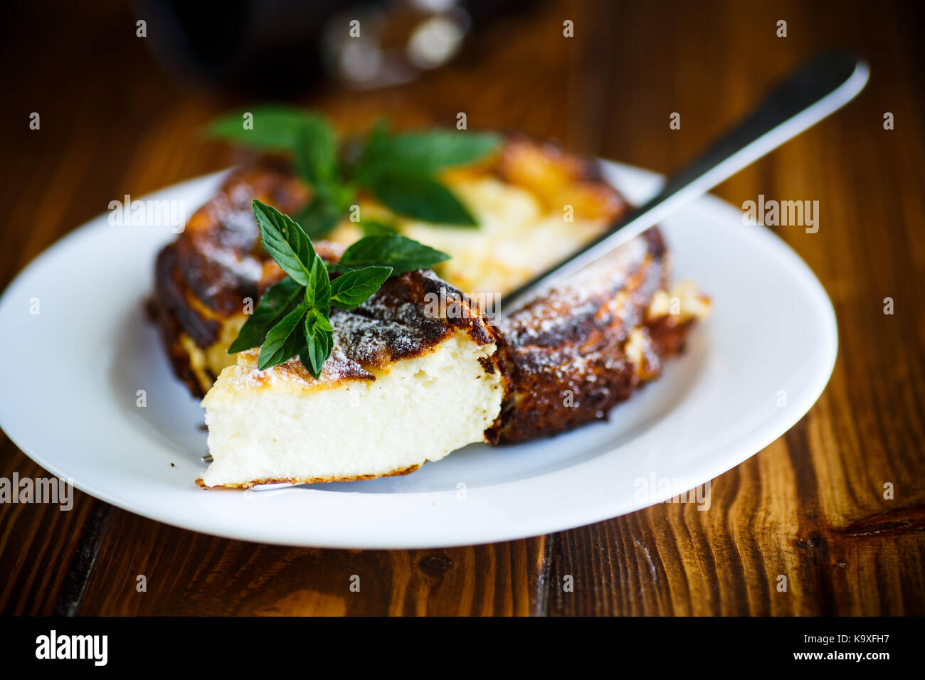 appetizing sweet cottage cheese casserole Stock Photo - Alamy