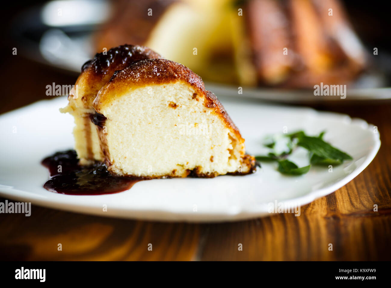 appetizing sweet cottage cheese casserole Stock Photo - Alamy