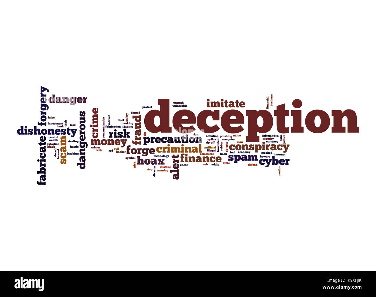 Deception word cloud Stock Photo - Alamy