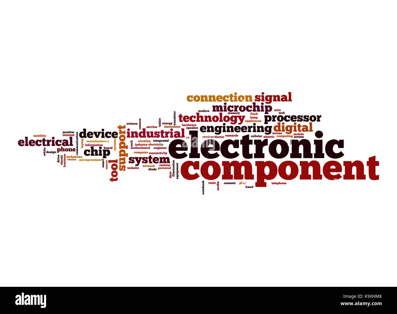 Electronic component word cloud Stock Photo - Alamy