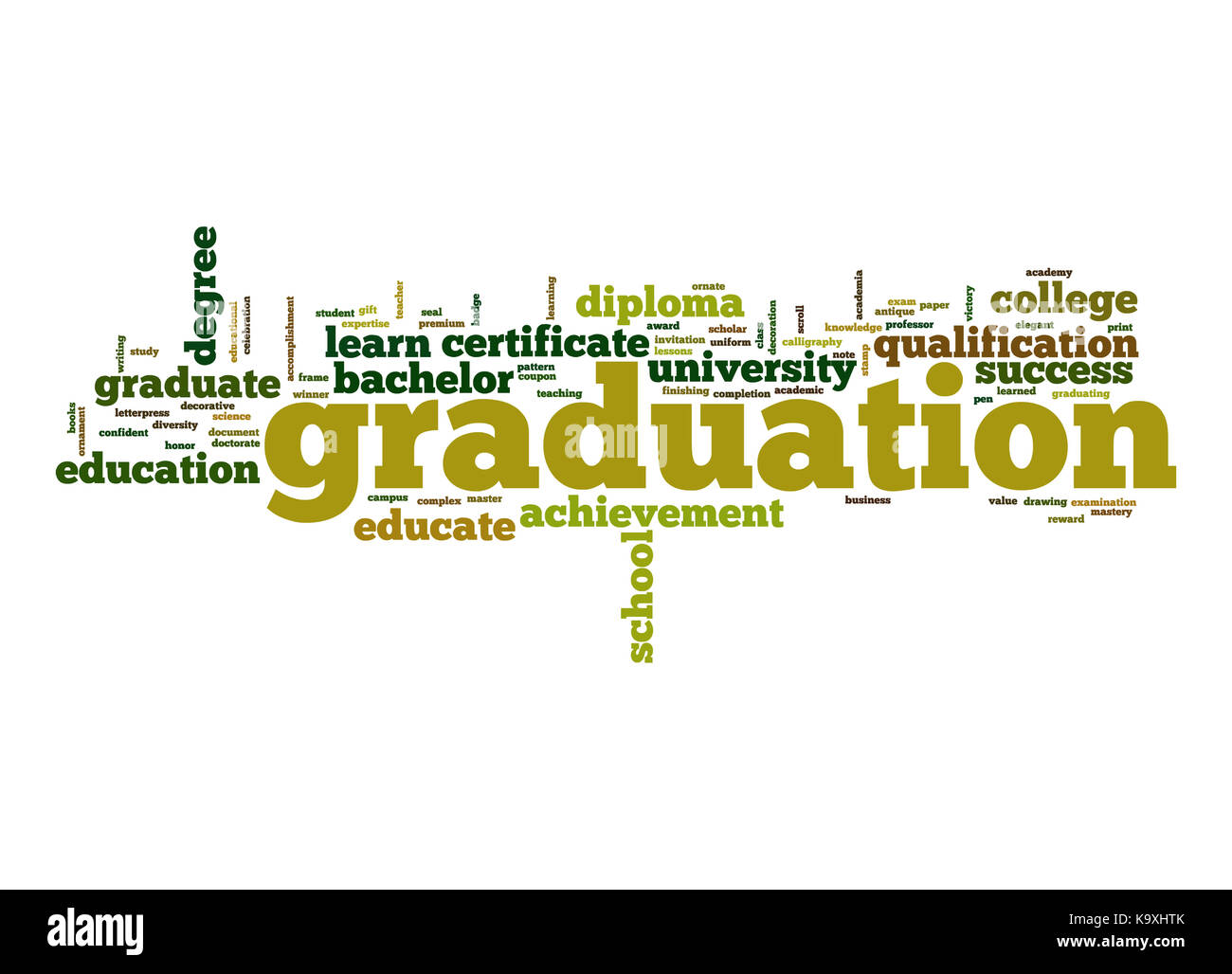 Graduation word Cut Out Stock Images & Pictures - Alamy