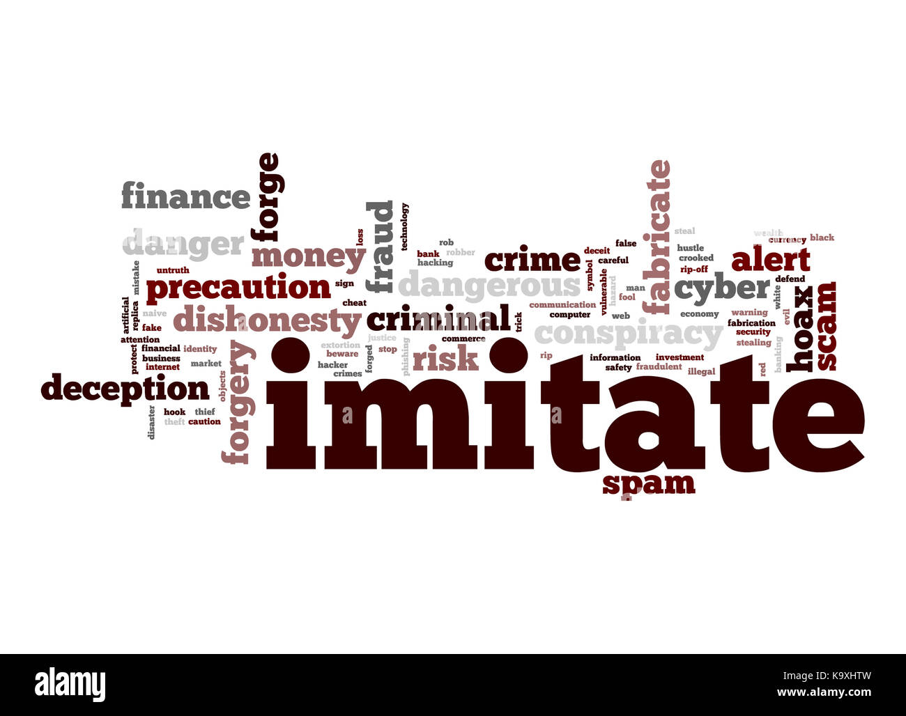 Imitate word cloud Stock Photo - Alamy