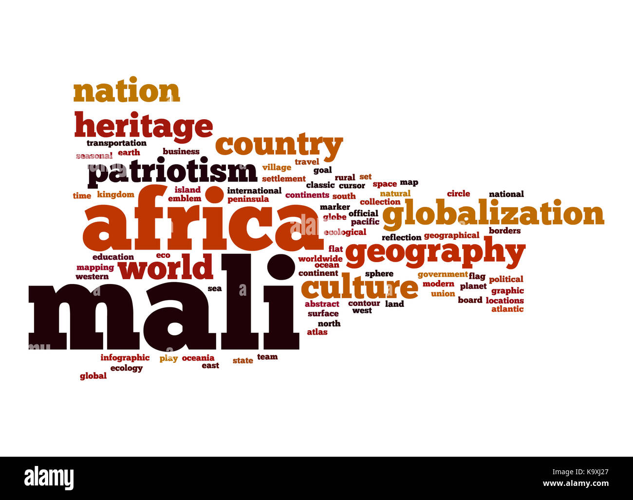 Mali word cloud country hi-res stock photography and images - Alamy