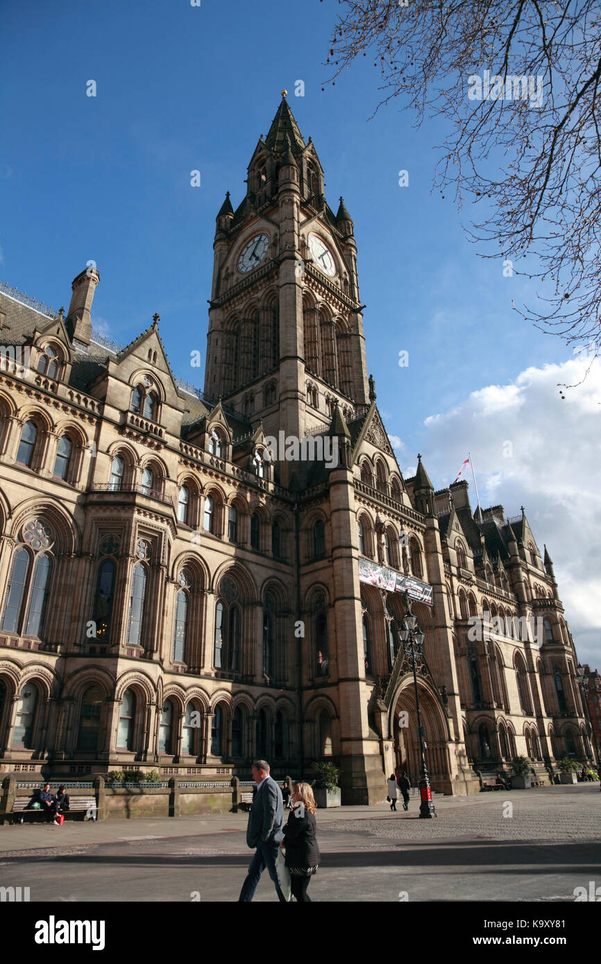 Manchester Town Hall, a Victorian Gothic building in Albert Square ...
