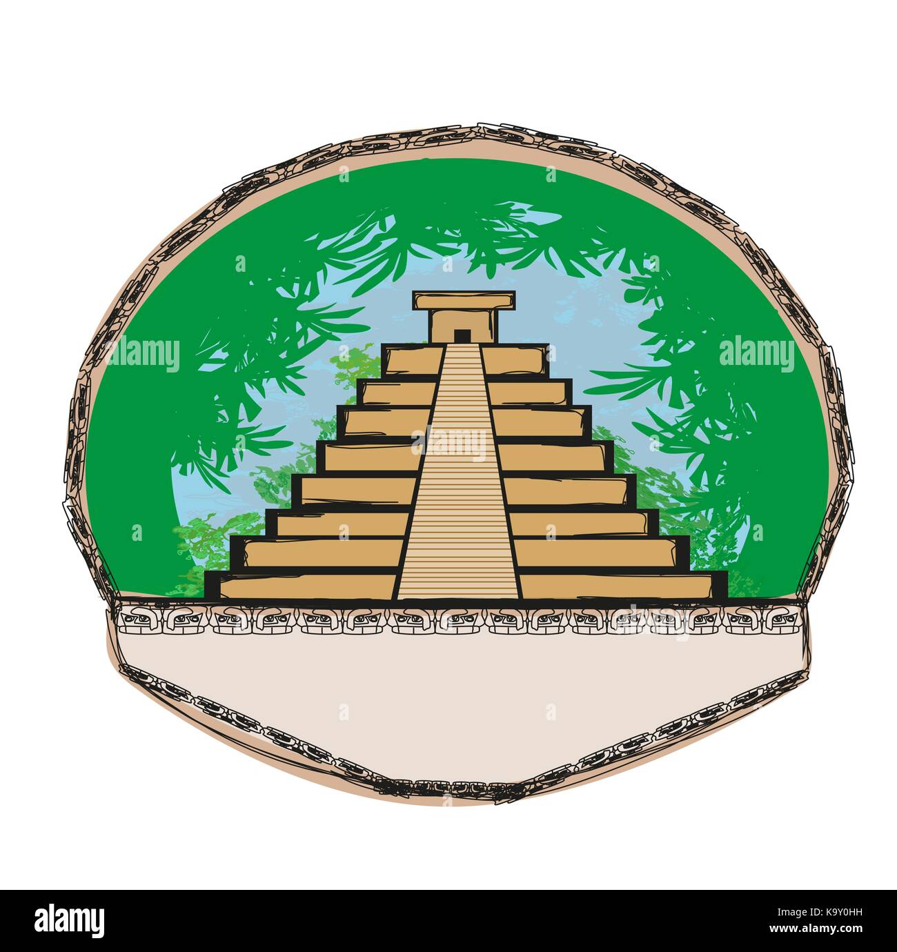 Mayan Pyramid, Chichen-Itza, Mexico Stock Vector Image & Art - Alamy