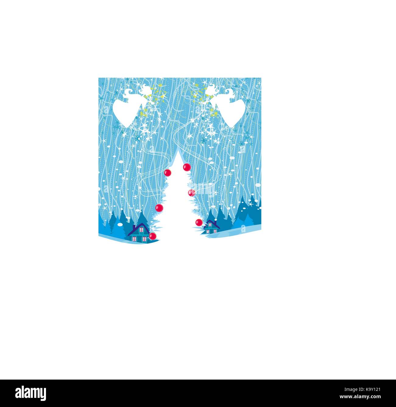 Landscape with angels Stock Vector Images - Alamy