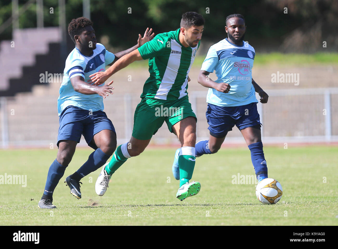 Mallardo of Whitton United and Cherry of Barkingside during Barkingside ...