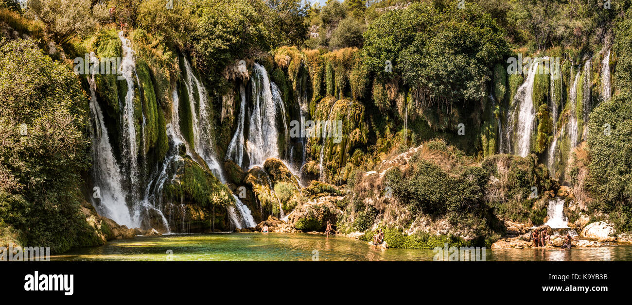 View of the Kravica large tufa waterfalls on the River Trebižat in the ...