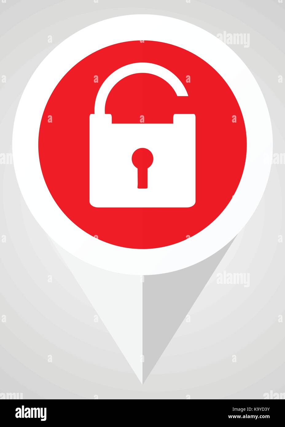 Map pointer lock icon hi-res stock photography and images - Alamy